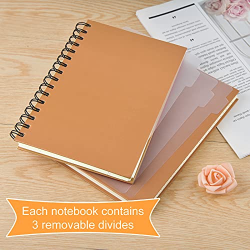 Zealor 4 Pack Hardcover Spiral Notebook College Ruled Notebooks Subject Notebook A5 Size 5.5"x 8.3" for Office and School Supplies (Kraft)