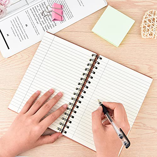Zealor 4 Pack Hardcover Spiral Notebook College Ruled Notebooks Subject Notebook A5 Size 5.5"x 8.3" for Office and School Supplies (Kraft)