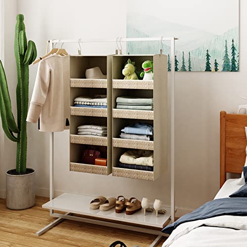 GILLAS 4-Shelf Hanging Organizer,2-Pack Closet Hanging Shelves, Closet Organizers and Storage Collapsible Hanging Closet Shelves ,12.2" W x 12.2" D x 33.6"H