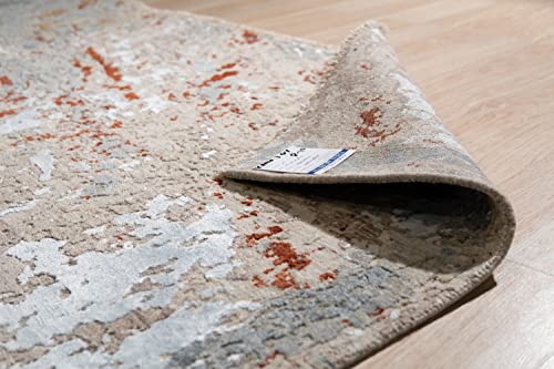 EORC KA1003GY8X10 Hand-Knotted Wool Galaxy Rug, 8'2 x 9'10, Gray