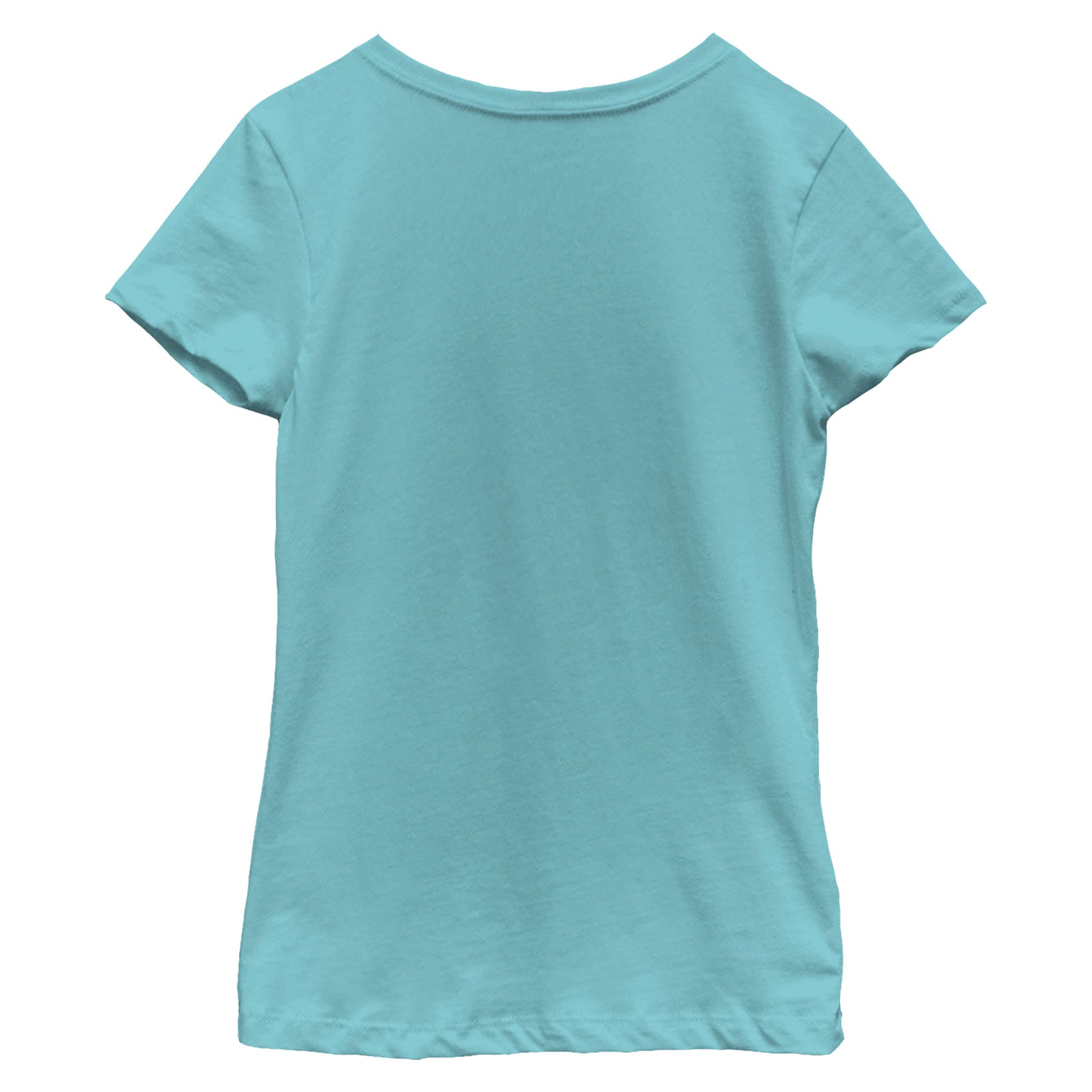 Disney Lilo & Stitch Simply Stitch Girl's Solid Crew Tee, Tahiti Blue, Medium