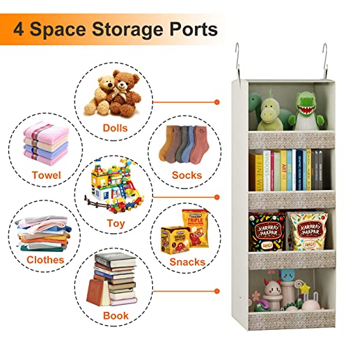 GILLAS 4-Shelf Hanging Organizer,2-Pack Closet Hanging Shelves, Closet Organizers and Storage Collapsible Hanging Closet Shelves ,12.2" W x 12.2" D x 33.6"H