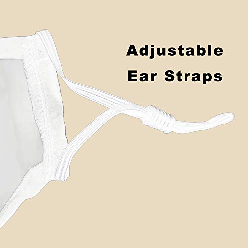 HOMA 3-ply Reusable Cloth Face Mask, Black / White Unisex Washable Breathable Cotton Masks with Filter Pocket - Made in USA (White)