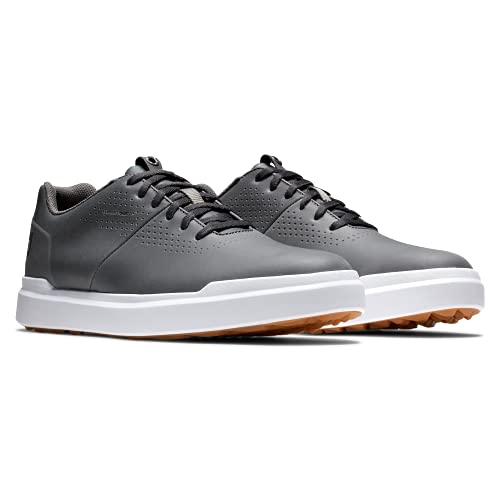 FootJoy Men's Contour Casual Golf Shoe, Charcoal/White, 9