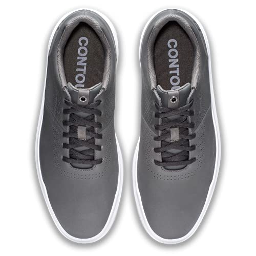 FootJoy Men's Contour Casual Golf Shoe, Charcoal/White, 9