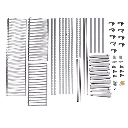 Rubbermaid Configurations Deluxe Custom Closet Organizer System Kit, 4-to-8-Foot, Titanium, FG3H8900TITNM & Configurations Add-On Shelving and Hanging Clothes Kit, Titanium, 48", FG3H9200TITNM