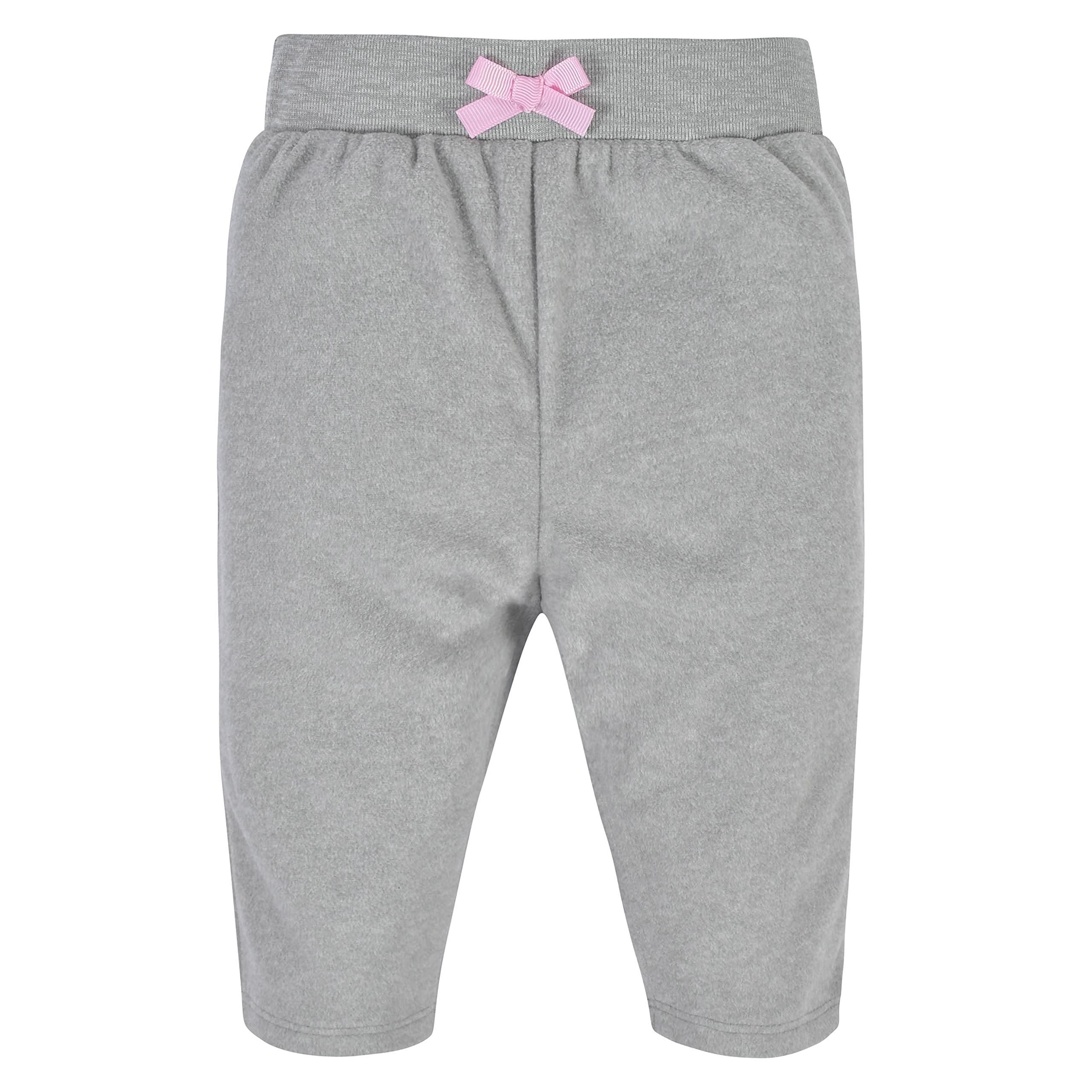 Gerber Baby Girls' 4-Pack Microfleece Pants, Pink/Gray/Black, 18 Months