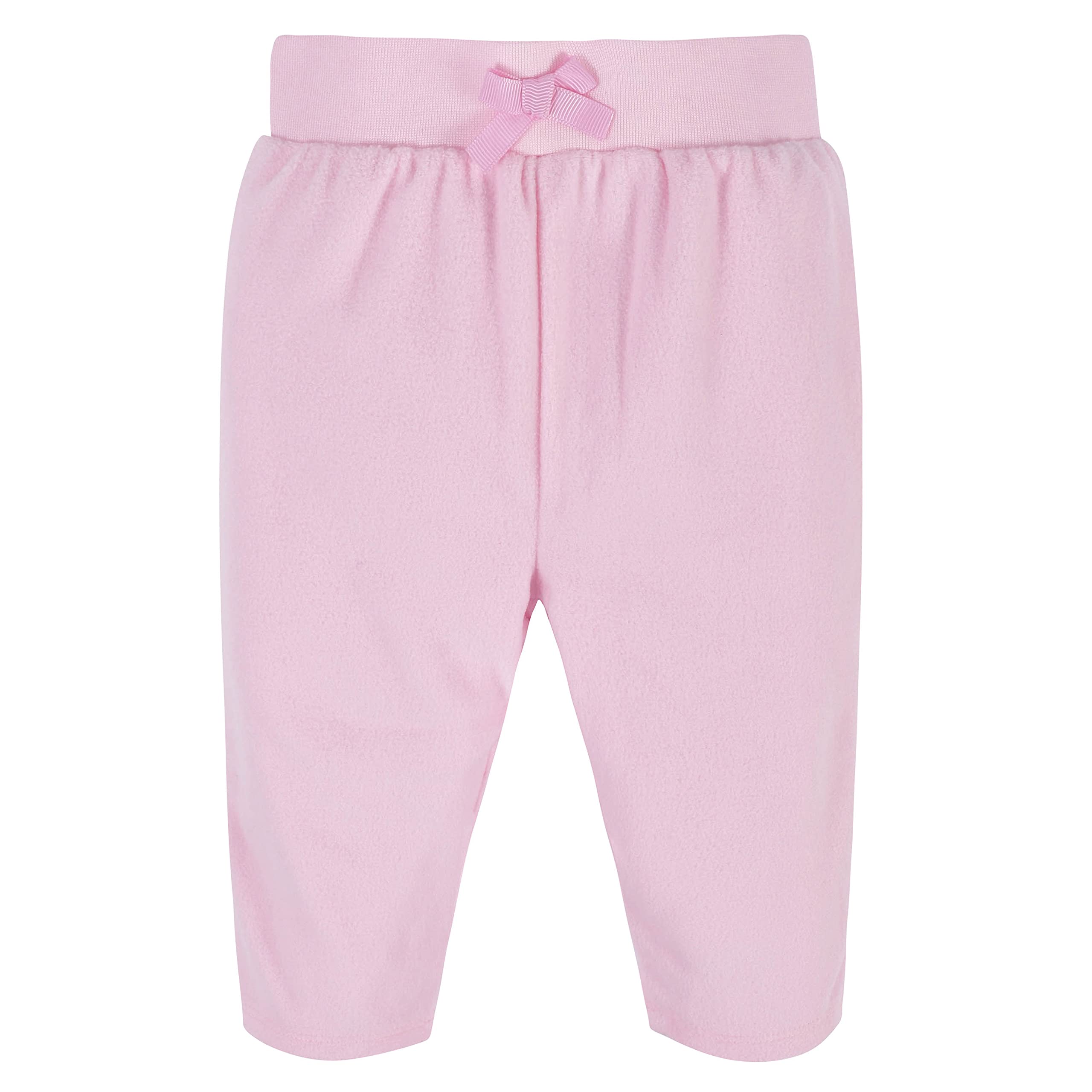 Gerber Baby Girls' 4-Pack Microfleece Pants, Pink/Gray/Black, 18 Months