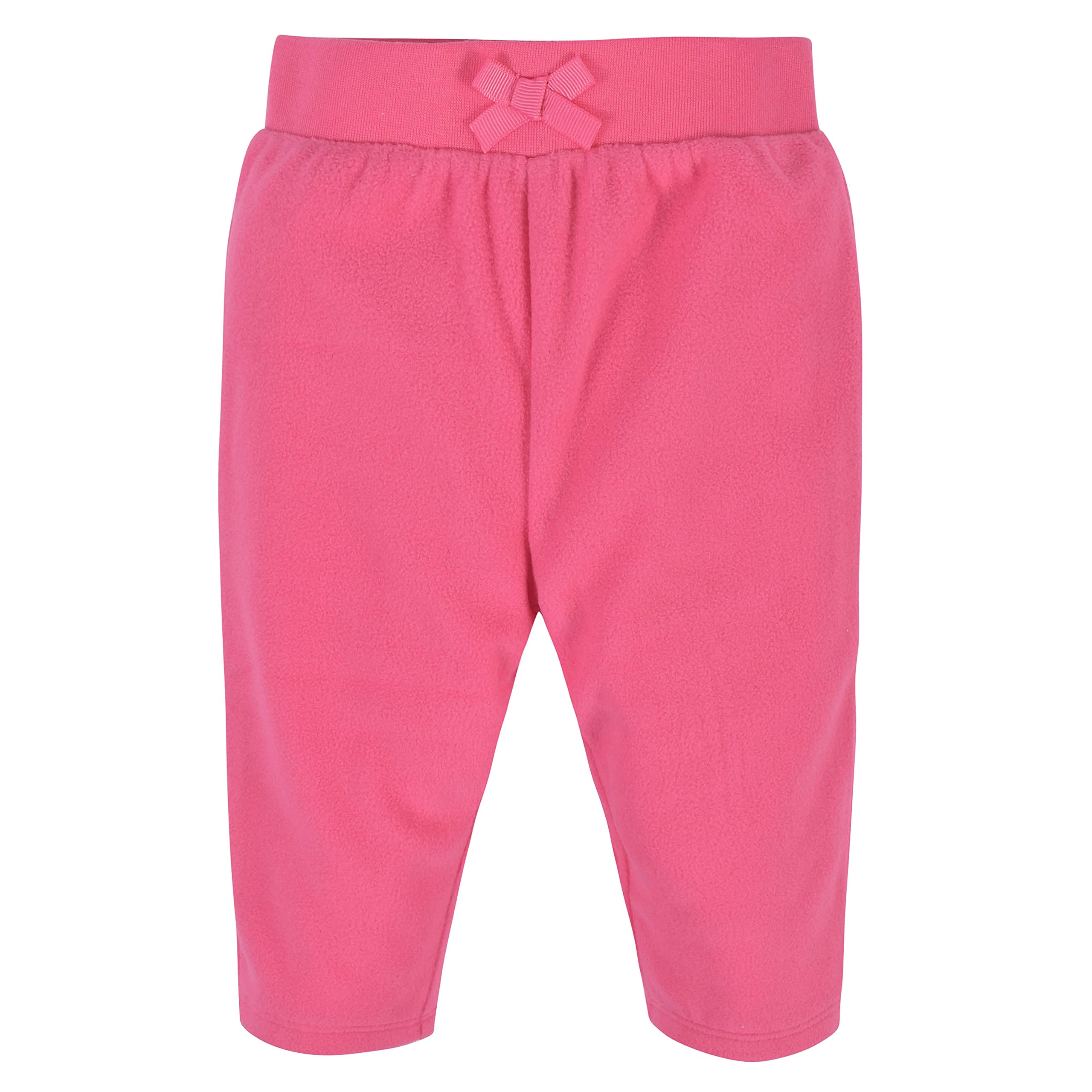 Gerber Baby Girls' 4-Pack Microfleece Pants, Pink/Gray/Black, 18 Months