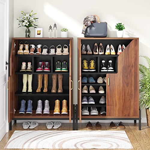 Tribesigns Large Shoe Cabinets, 23 Pairs Shoes Storage Cabinet for Mens with Doors and Adjustable Shelves for Entryway, Hallway