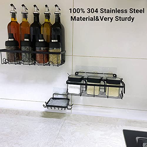 CAICFYIN 3-Pack Adhesive Shower Caddy,Kitchen Organization,Easy to Install and Strong Adhesion Shower Organizer,Shower Shelf with 16 Hooks,Large Capacity and Multifunction Bathroom Shower Organizer