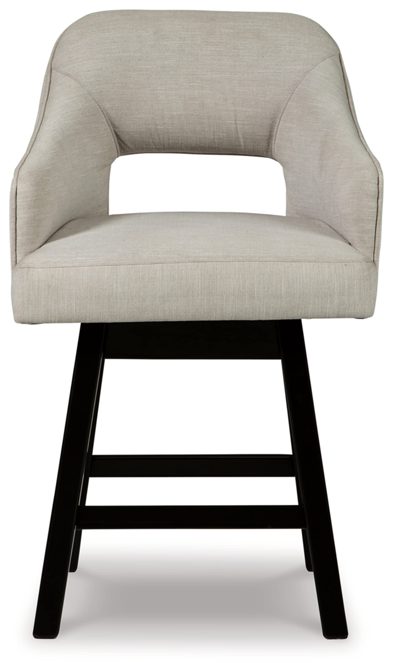 Signature Design by Ashley Tallenger 25" Upholstered Swivel Counter Height Bar Stool, 2 Count, Beige & Dark Brown