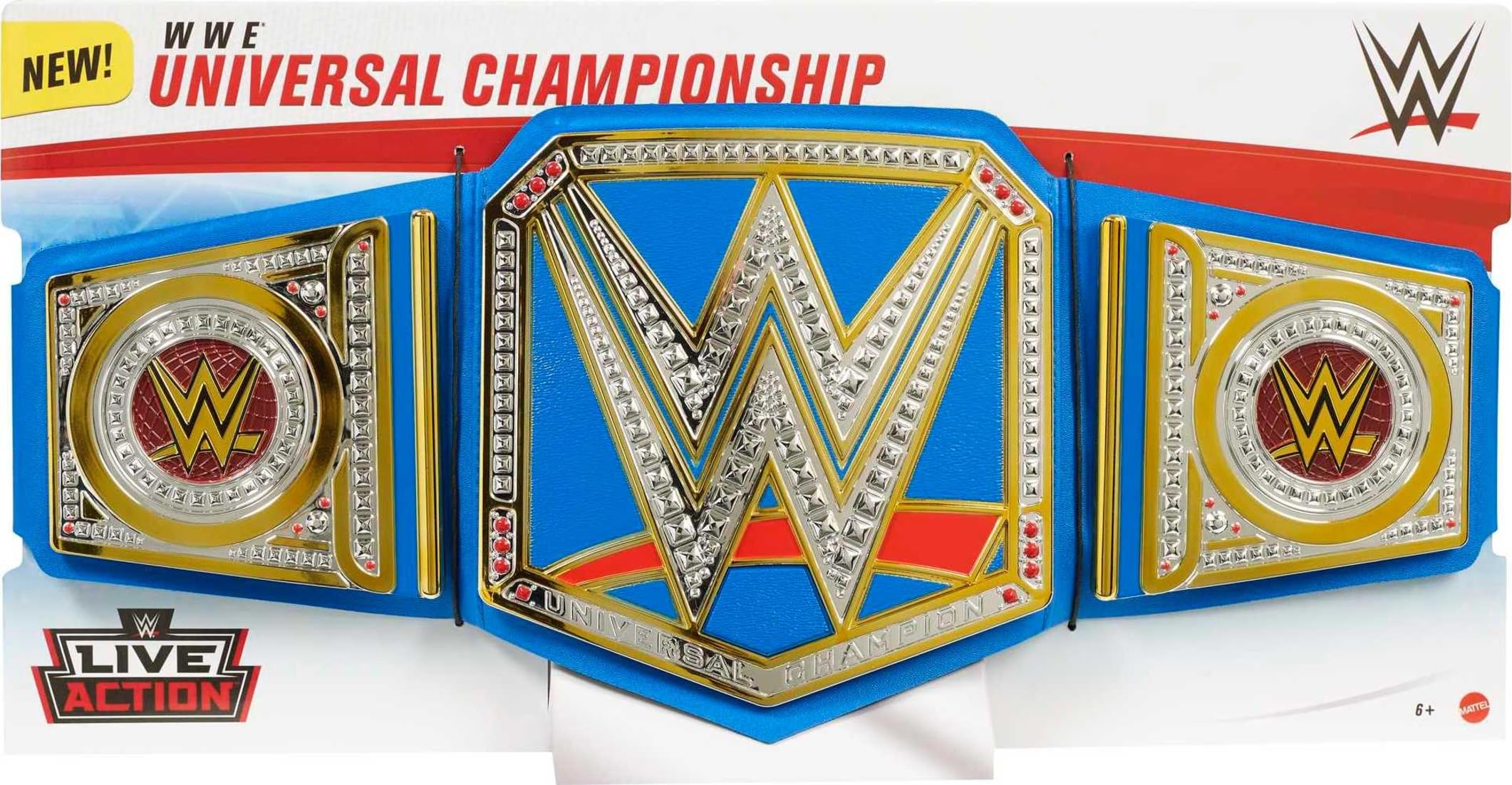 Mattel WWE Championship Title, Live Action Universal Championship Role-Play & Costume Accessory, Kid-Sized Wearable Belt with Adjustment
