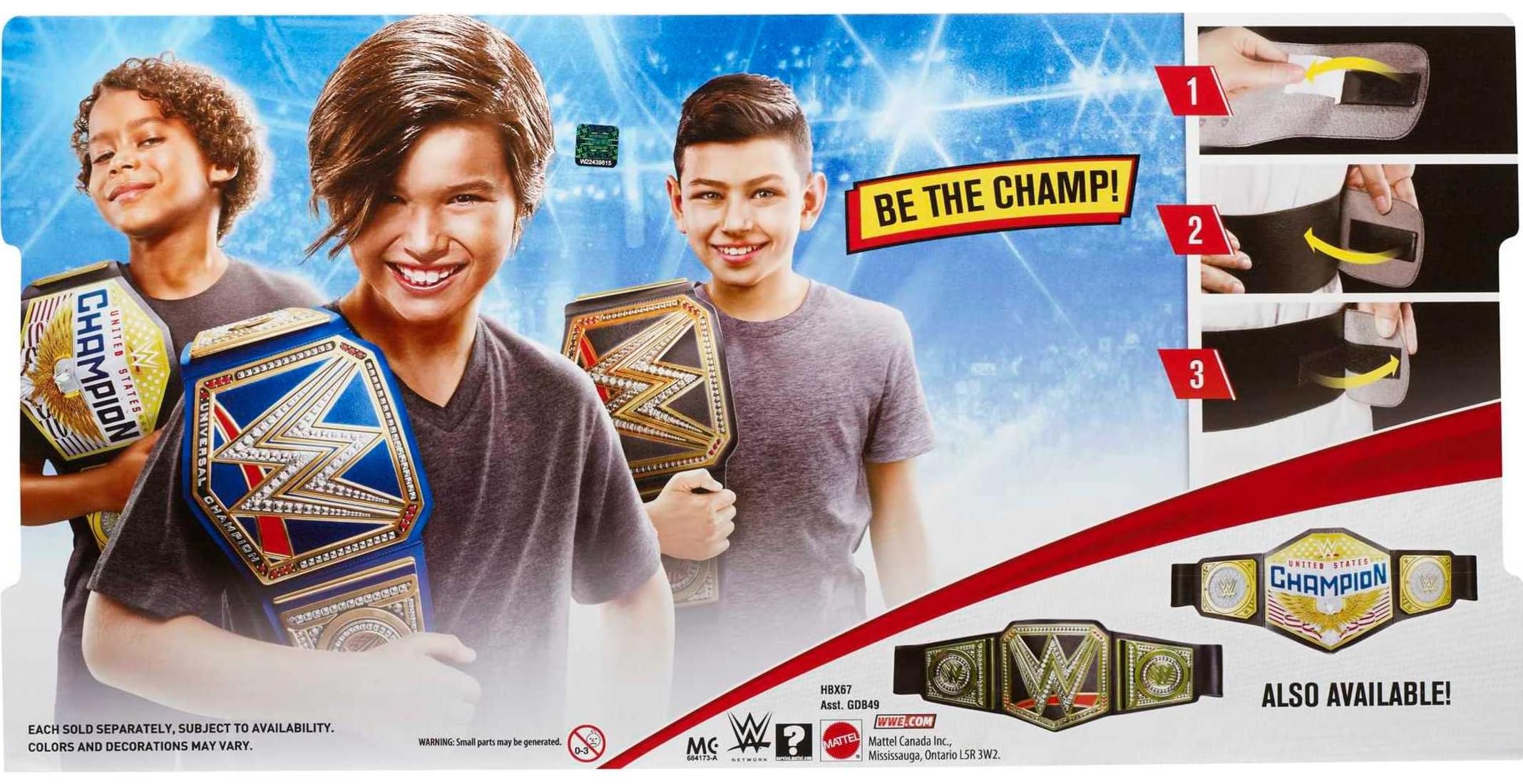 Mattel WWE Championship Title, Live Action Universal Championship Role-Play & Costume Accessory, Kid-Sized Wearable Belt with Adjustment