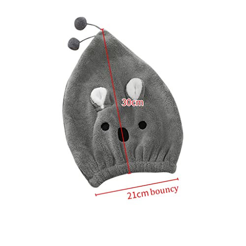 LYSLDH Microfiber Soft and Smooth Dry Hair Towel Cute Rabbit Shower Bandana Home Textile Towel Wearable Towel ( Color : Gray , Size