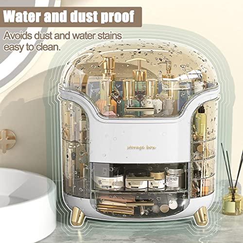 MNZJIA Cosmetics Makeup Organizer,Skincare Organizer,Dustproof Waterproof Large Cosmetics Organizer,Jewelry Lipstick Organizer(White)