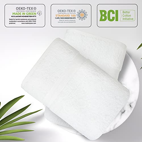 Infinitee Xclusives Premium White Bath Sheets Towels for Adults β 2 Pack Extra Large Bath Towels 35x70-100% Soft Cotton, Absorbent Oversized Towels, Hotel & Spa Quality Towel