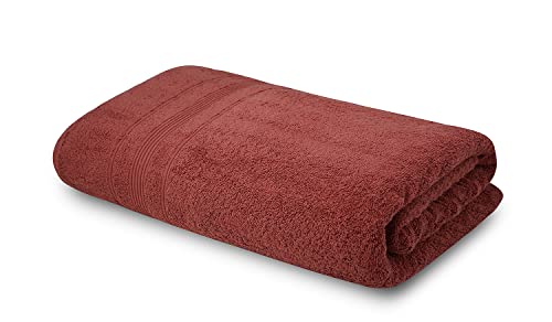 Textila 100% Cotton Terry Bath Sheet - Jumbo Size 40x70 Inches, Ultra Soft and Absorbent, Cranberry Color - Pack of 1 Luxury Oversized Towel for Spa, Hotel, Gym, and Home Use