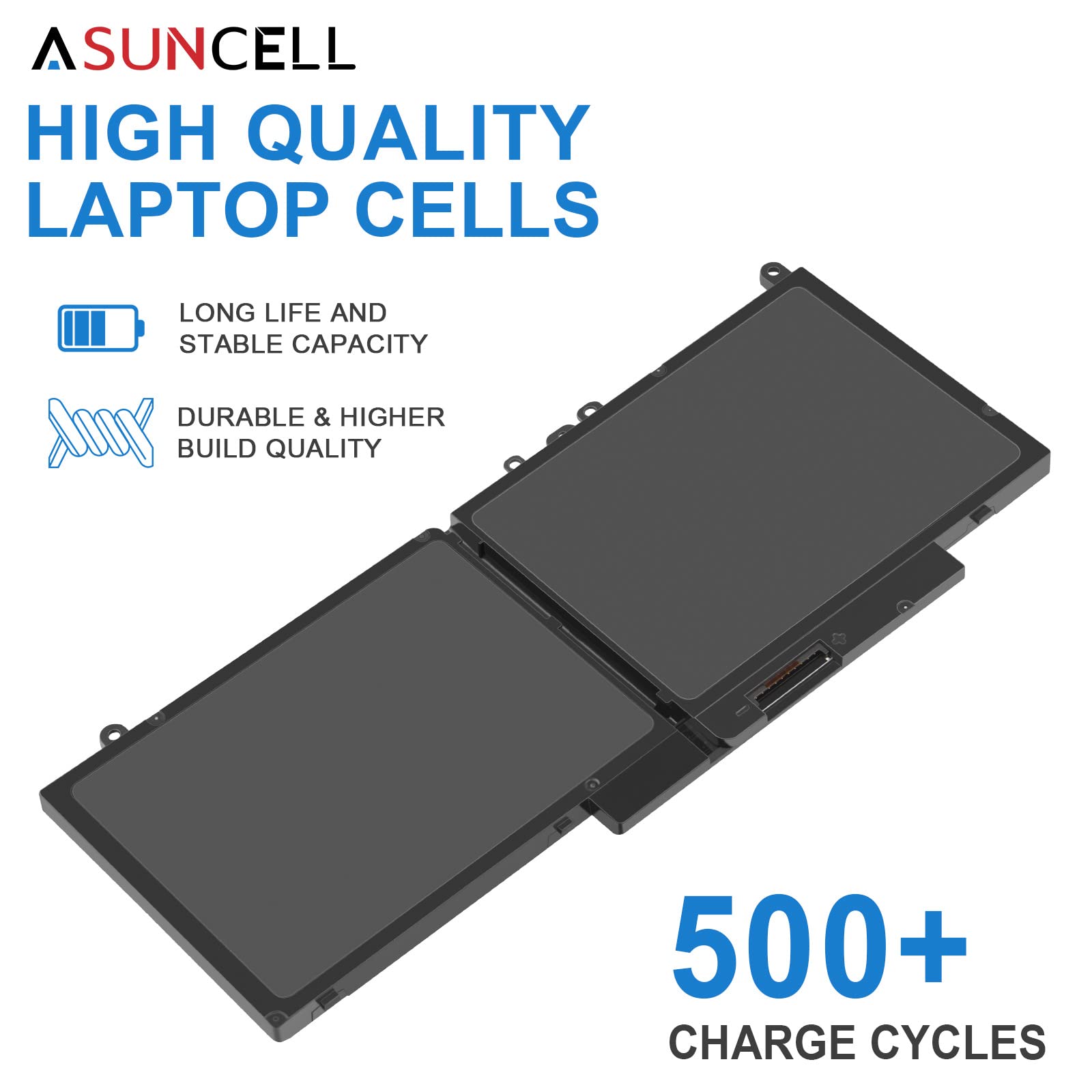ASUNCELL 51Wh G5M10 Battery for Dell Latitude 14 E5450 5450 15 E5550 5550 12 E5250 5250 3150 3160 3550 Series VMKXM 451-BBLN G5M10 08V5GX 5XFWC, 7.4V 4-Cell