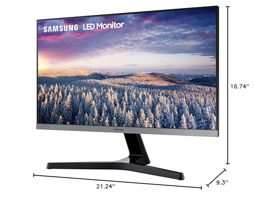 SAMSUNG SR35 Series 24-Inch FHD 1080p Computer Monitor, 75Hz, IPS Panel, HDMI, VGA (D-Sub), 3-Sided Border-Less, FreeSync (LS24R350FZNXZA)
