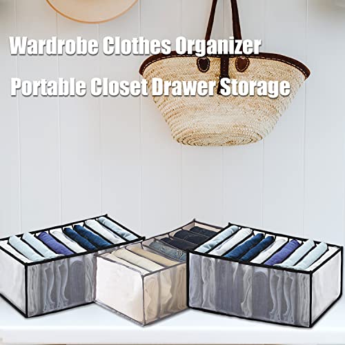ApTimcity Wardrobe Clothes Organizer, 9 Grid Washable Closet Organizer for Clothing with Compartment Storage Box,Foldable Wardrobe Closet Drawer Bin for T-Shirt (Black)