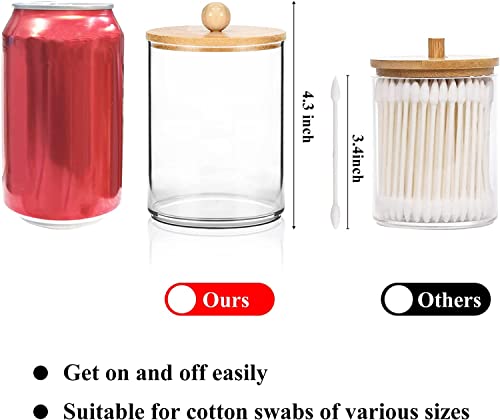SGHUO 4 Pack 10oz Qtip Holder High Bathroom Organizer Set