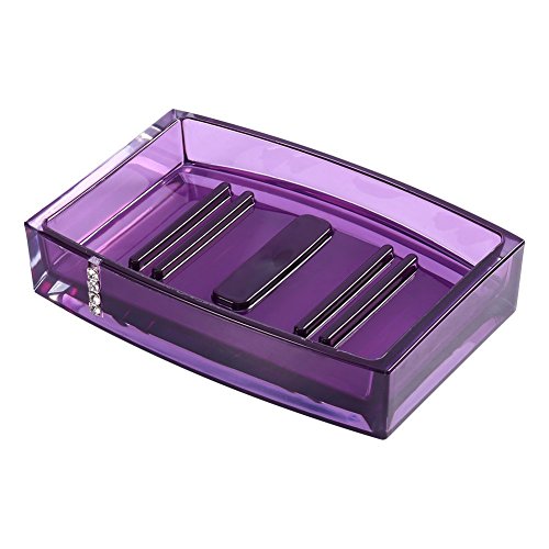 Yosoo 5 Pcs Bathroom Accessories Set Luxury Bath Vanity Set with Toothbrush Holder Containe Tumble Soap Dish Liquid Soap Lotion Pump Dispenser Purple Lotion Dispenser Soap Pump Toothbrush Cup