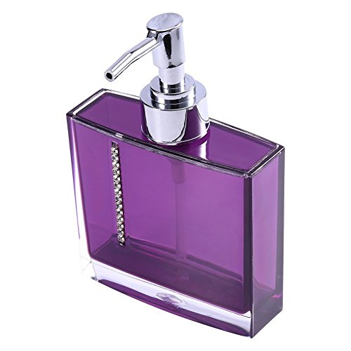 Yosoo 5 Pcs Bathroom Accessories Set Luxury Bath Vanity Set with Toothbrush Holder Containe Tumble Soap Dish Liquid Soap Lotion Pump Dispenser Purple Lotion Dispenser Soap Pump Toothbrush Cup