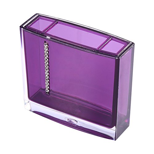 Yosoo 5 Pcs Bathroom Accessories Set Luxury Bath Vanity Set with Toothbrush Holder Containe Tumble Soap Dish Liquid Soap Lotion Pump Dispenser Purple Lotion Dispenser Soap Pump Toothbrush Cup
