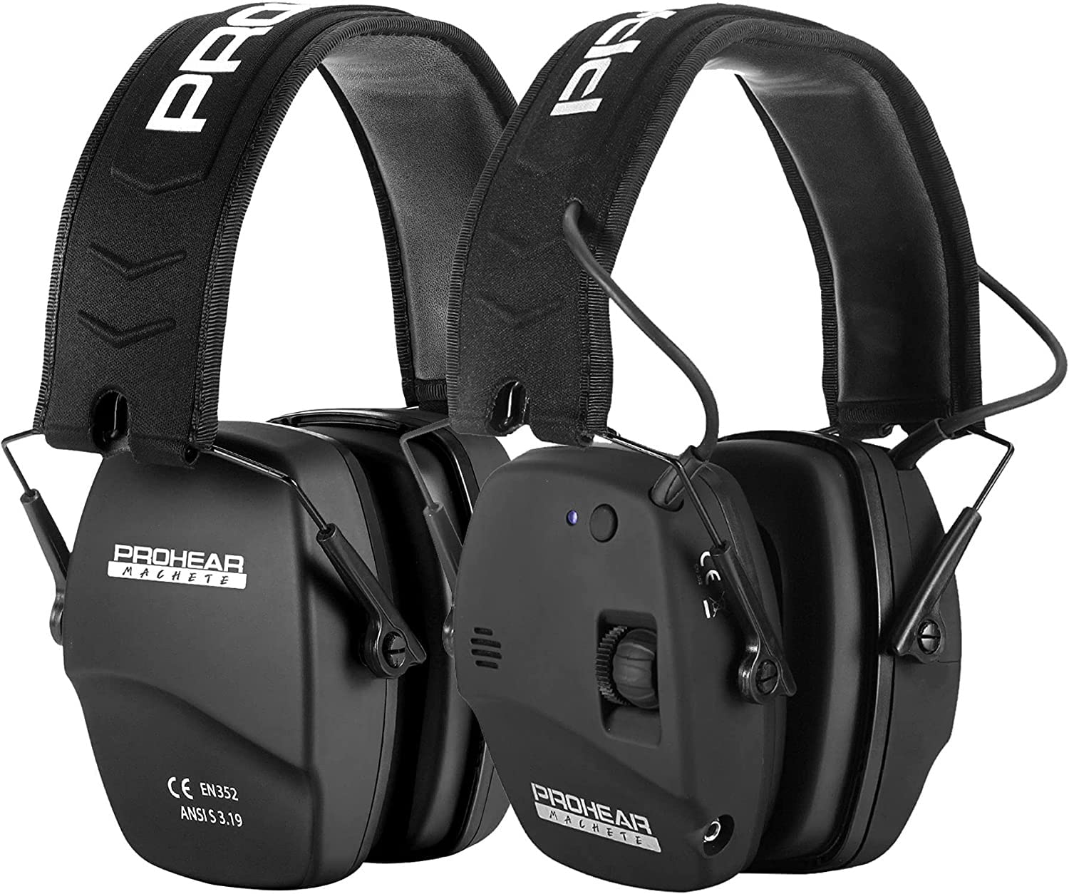PROHEAR 016 & 030 Passive and Electronic with Bluetooth Shooting Ear Protection Safety Earmuffs, Slim Hearing Protector with Low-Profile