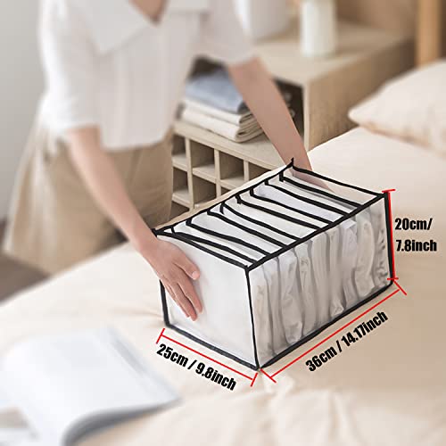 ApTimcity Wardrobe Clothes Organizer, 9 Grid Washable Closet Organizer for Clothing with Compartment Storage Box,Foldable Wardrobe Closet Drawer Bin for T-Shirt (Black)