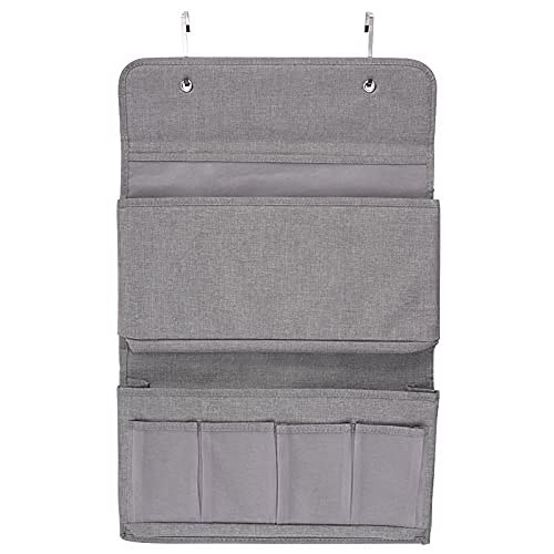OKUZIEKY Wall Hanging Storage Bag Organizer for Socks, Bras,Toys, Cosmetics, Over The Door for Bedroom Closet Desk Heavy Duty (Light Grey, 3 Layer)