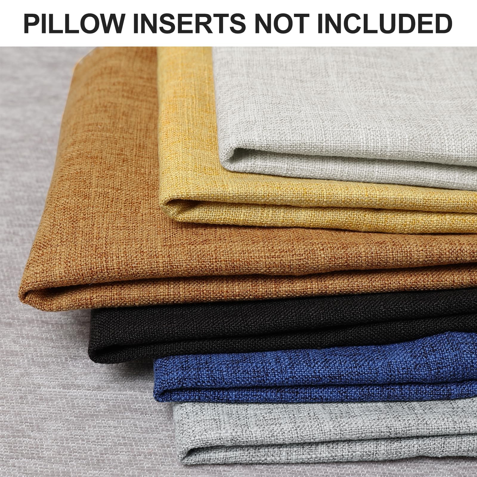 decorUhome Decorative Outdoor Throw Pillow Covers 18x18 Set of 2, Square Linen Rustic Farmhouse Pillow Covers with Stitched Edge for Couch, Sofa, Living Room, Black