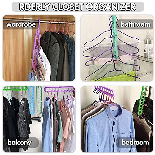 BESTBEL Closet Organizer and Storage, 6 Pack College Dorm Room Essentials, Bedroom Closet Storage Hangers, Magic Closer Organizer for Space Saving, Clothes Hangers with 9 Slots for Wardrobe