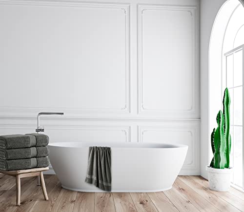 Oakias Grey Bath Towels – 4 Pack – 27 x 54 Inches – Highly Absorbent, 600 GSM Fluffy & Soft Luxury Bath Sheets