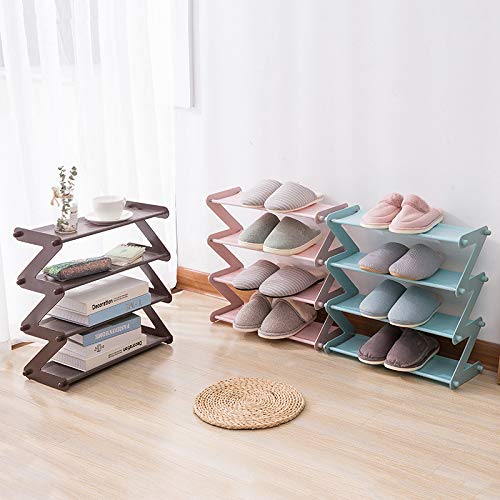 bahilok Simple shoe rack assembly Z-type household dormitory (coffee)