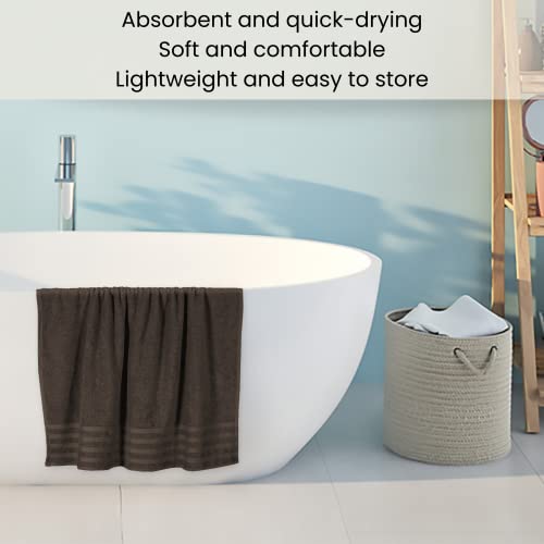 Cotton Clinic Oversized 2 Piece Bath Sheet Set, Jumbo Large 35x68 Bath Towels for Bathroom, 100% Cotton Bath Sheet for Adults, Quick Dry Absorbent Durable 2-Pack Bath Sheets Towels Chocolate Brown