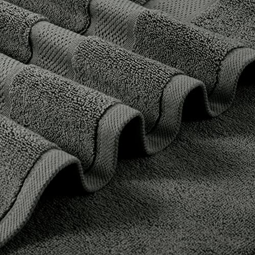 Oakias Grey Bath Towels – 4 Pack – 27 x 54 Inches – Highly Absorbent, 600 GSM Fluffy & Soft Luxury Bath Sheets