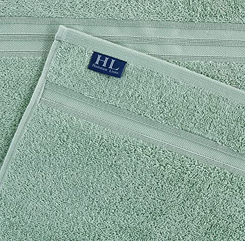 Hammam Linen Jumbo Large Bath Sheets Towels 2-Pack 35 x 70 Inches Soft and Absorbent, Premium Quality 100% Cotton Towels (Light Green, Bath Sheet)