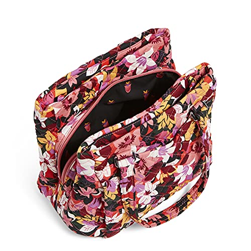 Vera Bradley Women's Cotton Mini Multi-compartment Crossbody Purse, Rosa Floral - Recycled Cotton, One Size