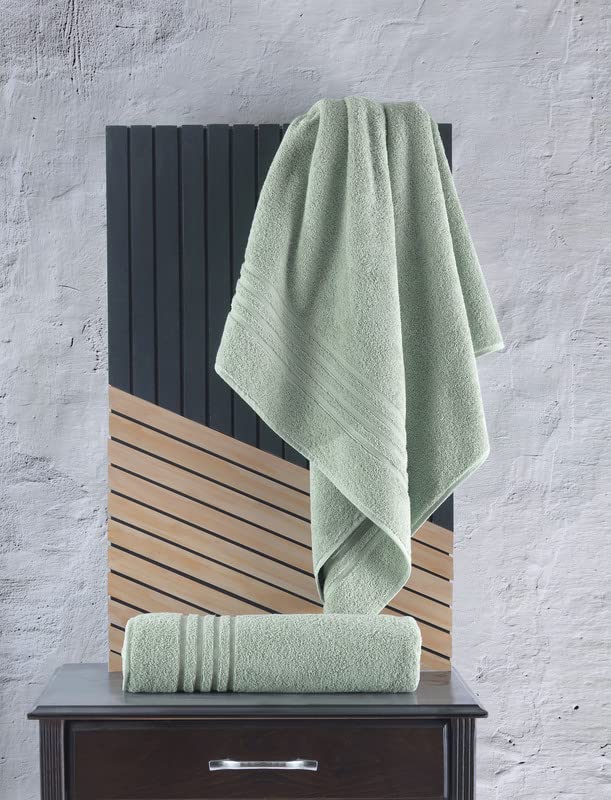 Hammam Linen Jumbo Large Bath Sheets Towels 2-Pack 35 x 70 Inches Soft and Absorbent, Premium Quality 100% Cotton Towels (Light Green, Bath Sheet)