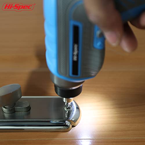 Hi-Spec 27pc 3.6V Blue USB Power Electric Screwdriver, Mini Drill and Small Drills Cordless with Driver Bit Set