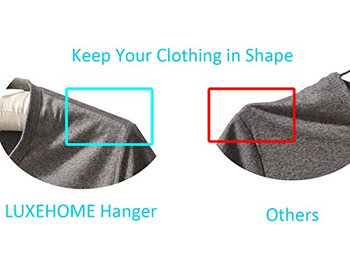 LUXEHOME 5 Pack Silk Hangers with Anti-Rust Heavy Duty Swiveling Chrome Hook for Winter Sweaters, Coats, Suit; Satin Padded Hangers for Delicate Wedding Dresses, Ivory White