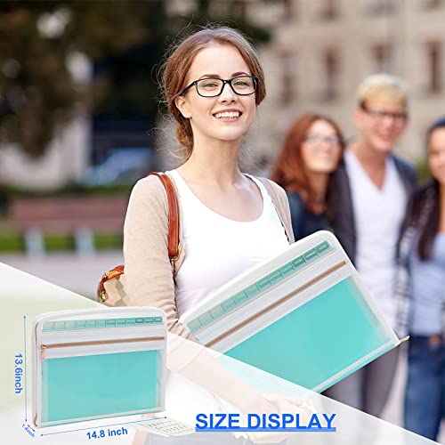 CCidea Expanding File Folder with 13 Pocket, Zipper Closure Accordion Document Organizer,Letter A4 Paper Document Accordion Folder(Green)