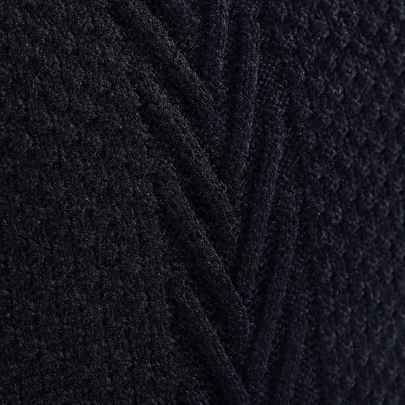 MANDIOO Cotton Knitted Decorative Lumbar Throw Pillow Covers Soft Cozy Outdoor Cushion Cases Luxury Modern Pillowcases for Couch Sofa Bed 12x20 Inches Black