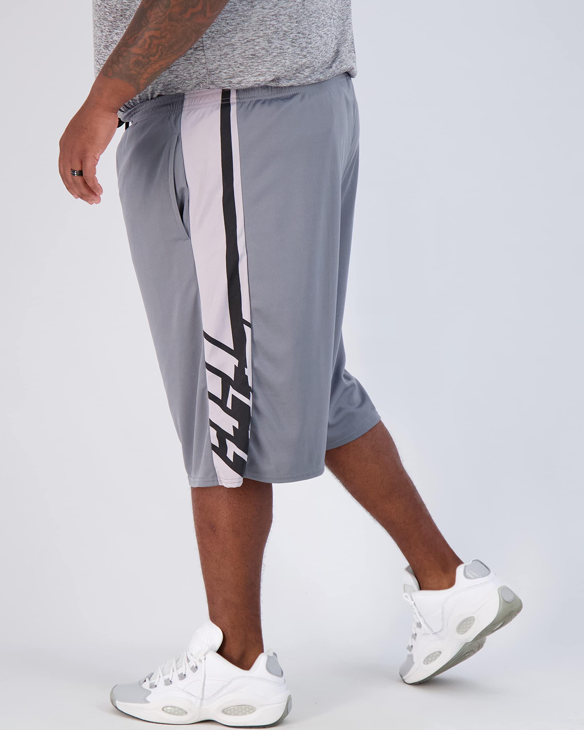 Real Essentials Men’s Big and Tall Mesh Active Quick Dry Fit Active Athletic Clothing Workout Summer Gym Clothes Sleeping Basketball Gym Shorts Casual Exercise Elastic Running, Set 6, 3X, Pack of 3