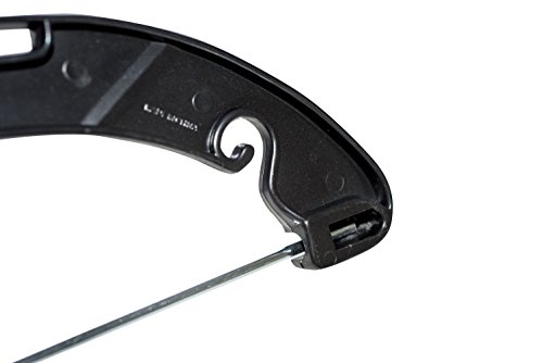 NAHANCO 2500RC Plastic Suit Hanger, Heavy Weight with Metal Clips, 17", Black (Pack of 100)