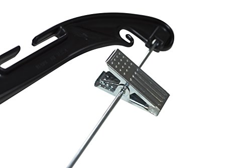 NAHANCO 2500RC Plastic Suit Hanger, Heavy Weight with Metal Clips, 17", Black (Pack of 100)