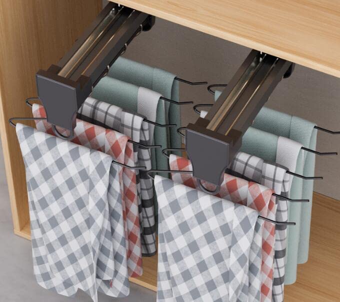 Necygoo Pull Out Closet Rods Retractable 41cm 16” Pants Hanger Clothes Rack with Screws Valet Rod for Closet Pull Out