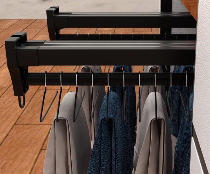 Necygoo Pull Out Closet Rods Retractable 41cm 16” Pants Hanger Clothes Rack with Screws Valet Rod for Closet Pull Out